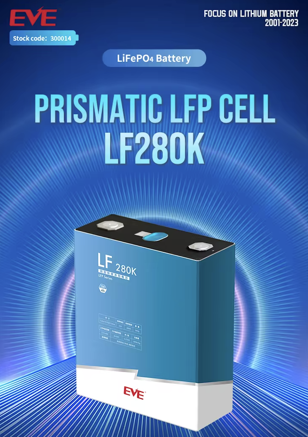 LiFePo4 EVE 280Ah ( 310Ah ) Grade A+ DIY w zestawie 16 szt.